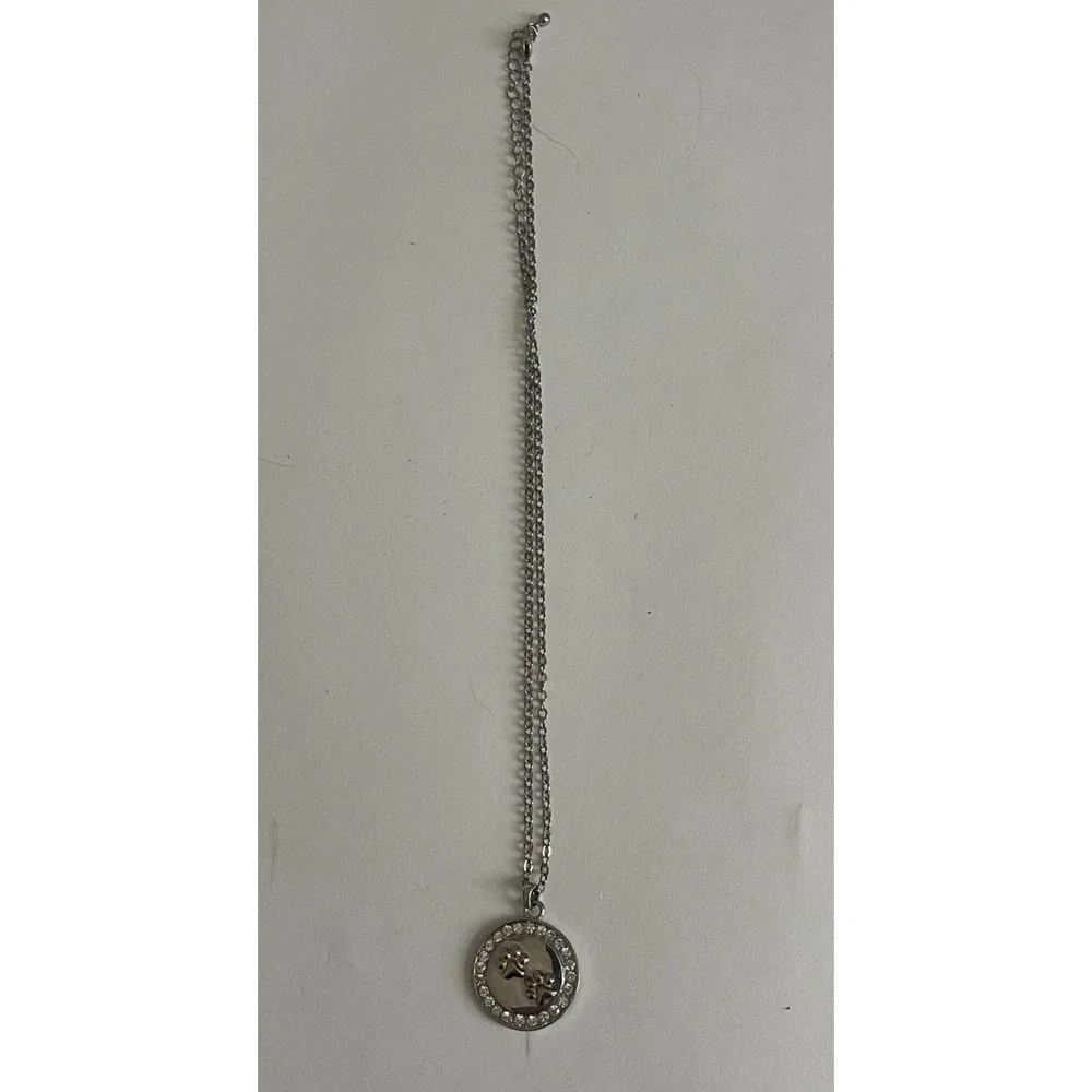 Jewelry | Paw Print Crystal Halo Silver Tone Necklace When I Count My ...
